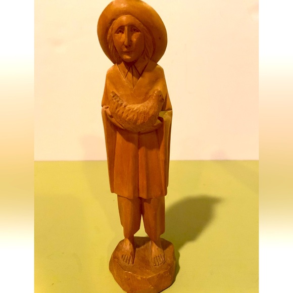 Accents | Vintage Hand Carved Wooden Peruvian Folk Art Figures Set Of 2 ...
